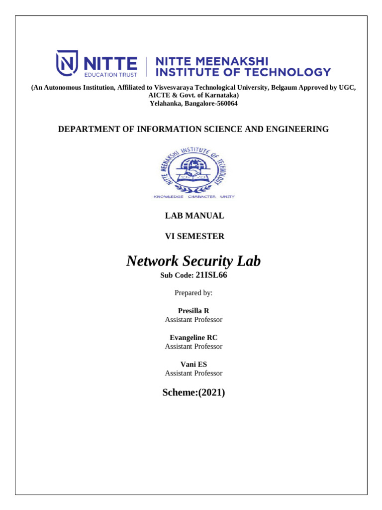 Network Security Lab Manual for ISE | PDF | Encryption | Key (Cryptography)
