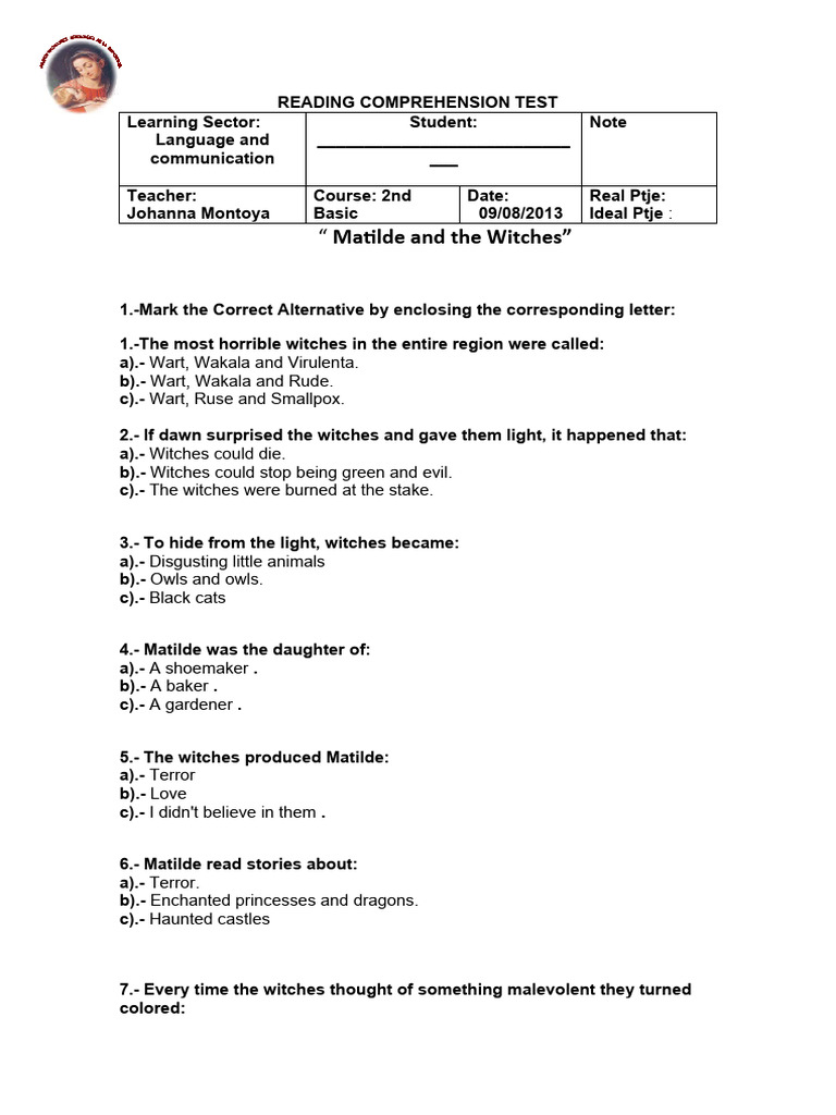 Reading Comprehension Test | PDF