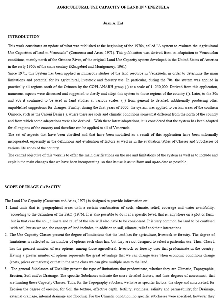 Land Use Capacity in Venezuela | PDF | Soil | Soil Fertility