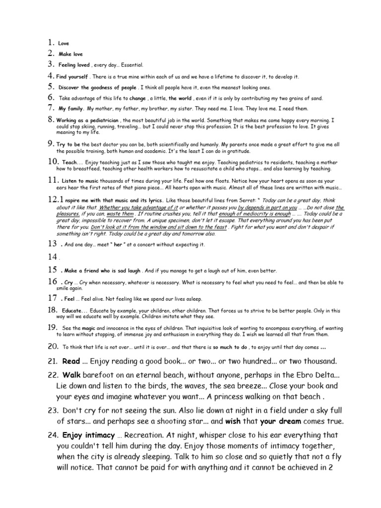 100 Reasons To Live | PDF | Pediatrics