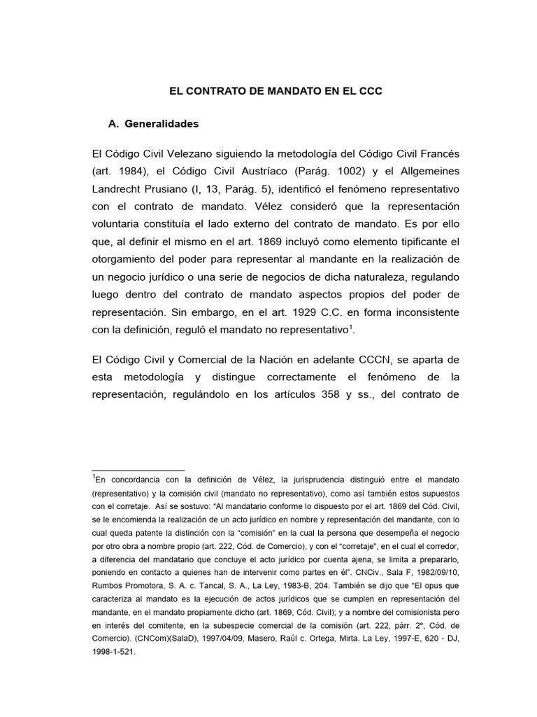 Del Mandato CCC | PDF | Ley común | Derecho civil (sistema legal)
