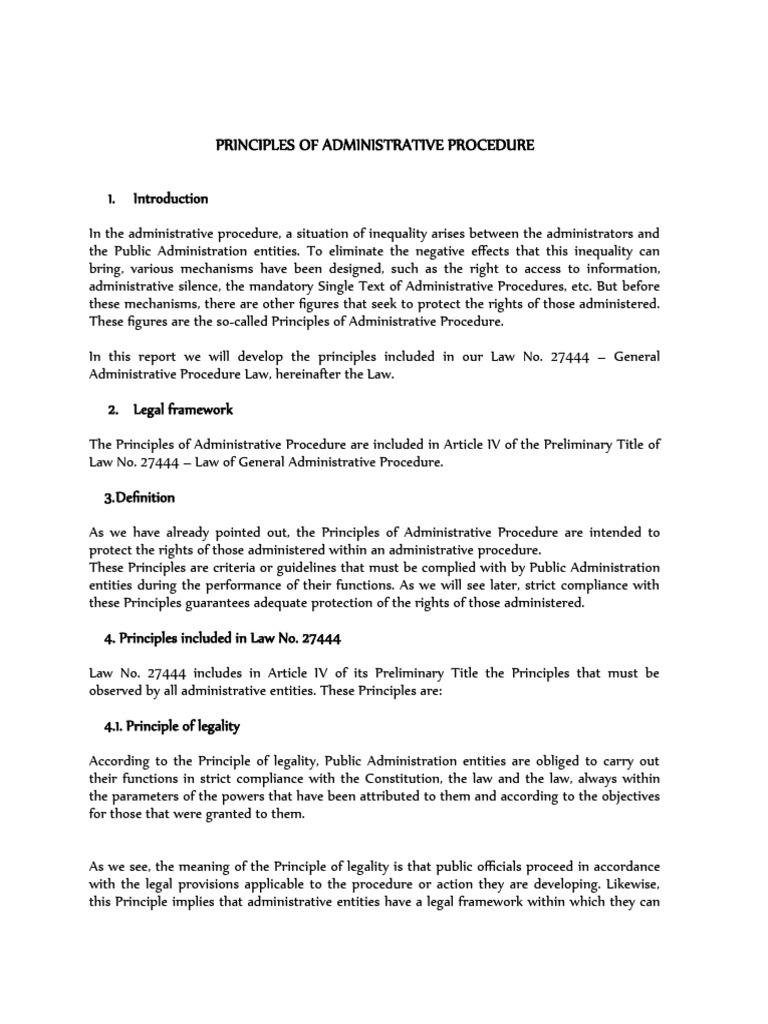 Principles of Administrative Procedure | Download Free PDF ...