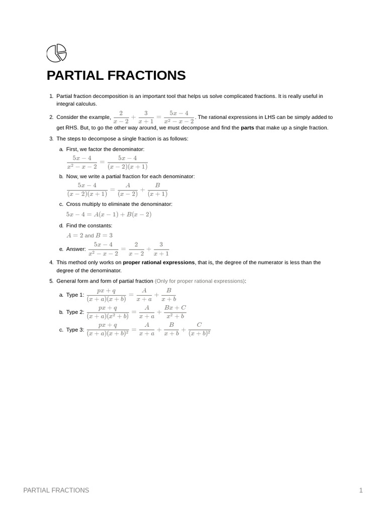Partial Fractions | PDF | Teaching Methods & Materials