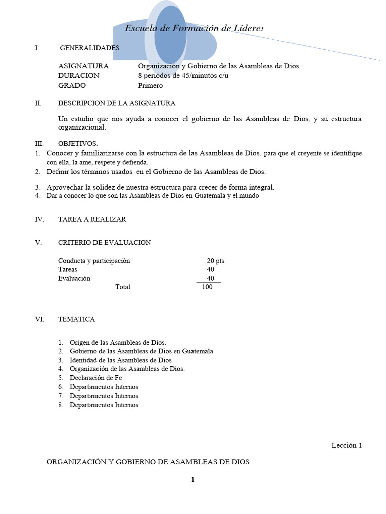 Estructura y Gobierno de Asambleas de Dios | PDF | Salvación | Bautismo