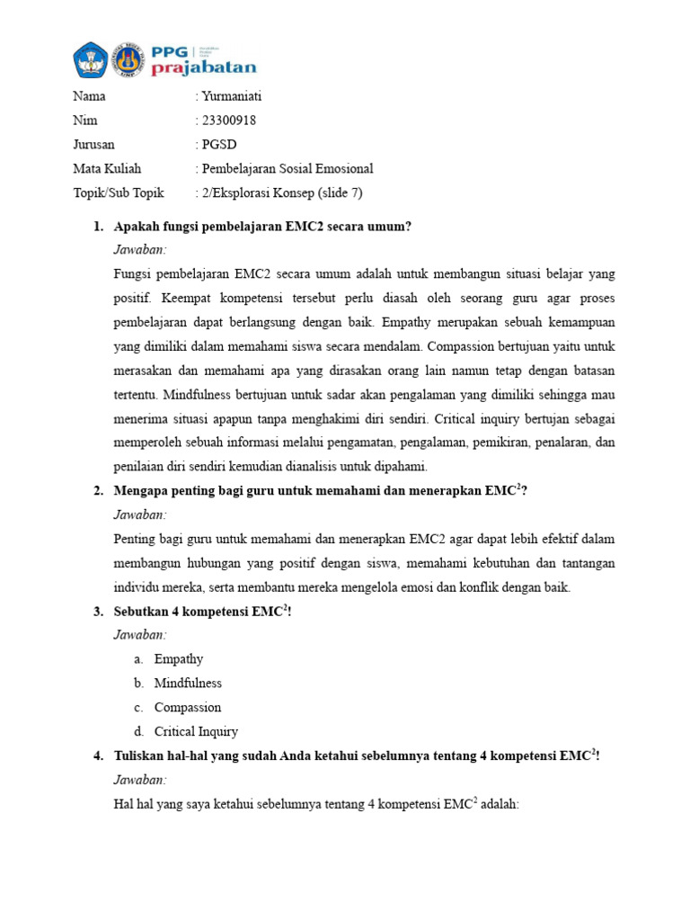 Yurmaniati-PSE-T2-Eksplorasi Konsep (Slide 7) | PDF