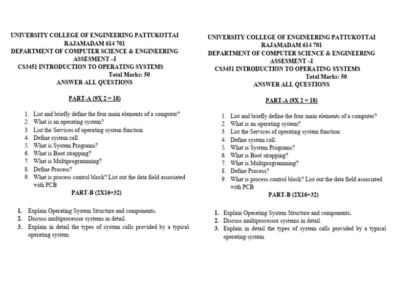 CS3451 Os | PDF | Operating System | Information Technology CS3451 Os | PDF | Operating System | Information Technology