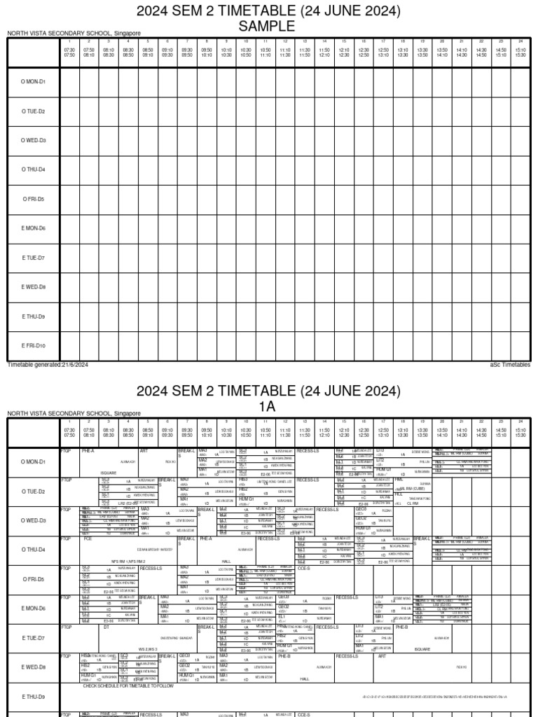 2024 Sem 2 Timetable - CLASS | PDF | Singapore | World Politics