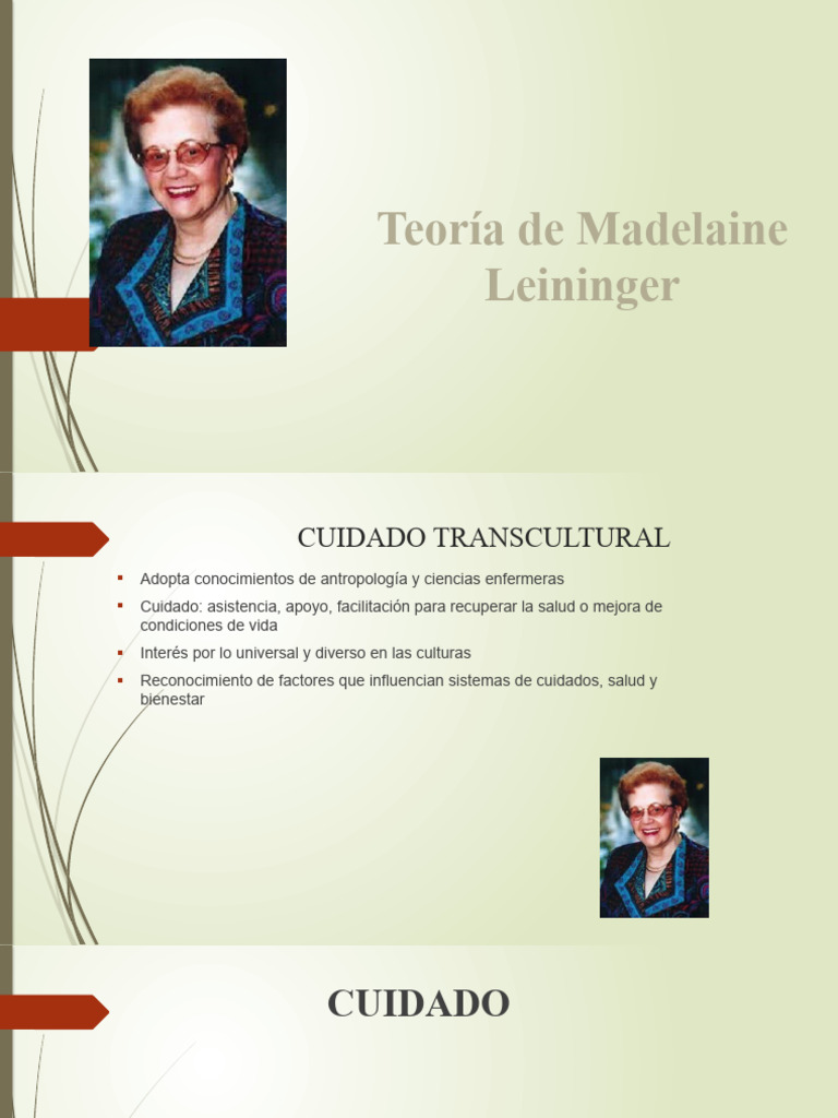 Teoría de Madelaine Leininger | PDF | Enfermería | Comportamiento