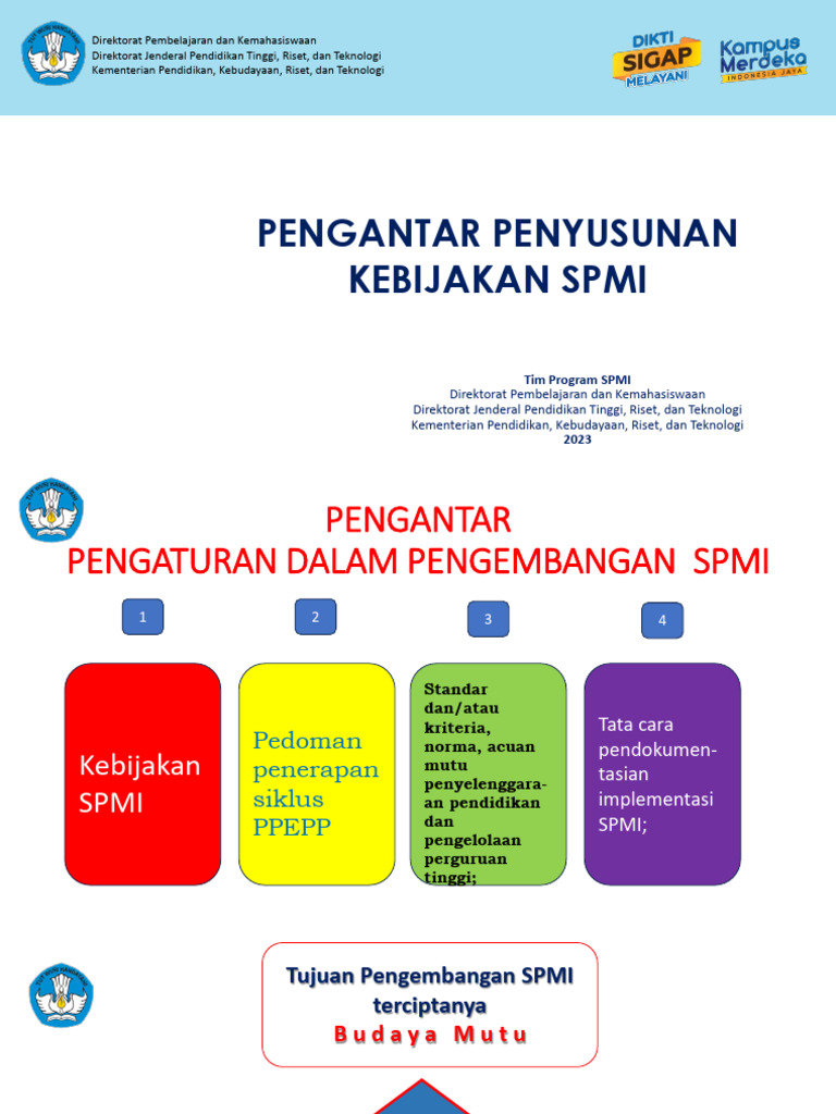 Pengantar Penyusunan Kebijakan Spmi Lldikti Xiv | PDF | Bisnis | Seni