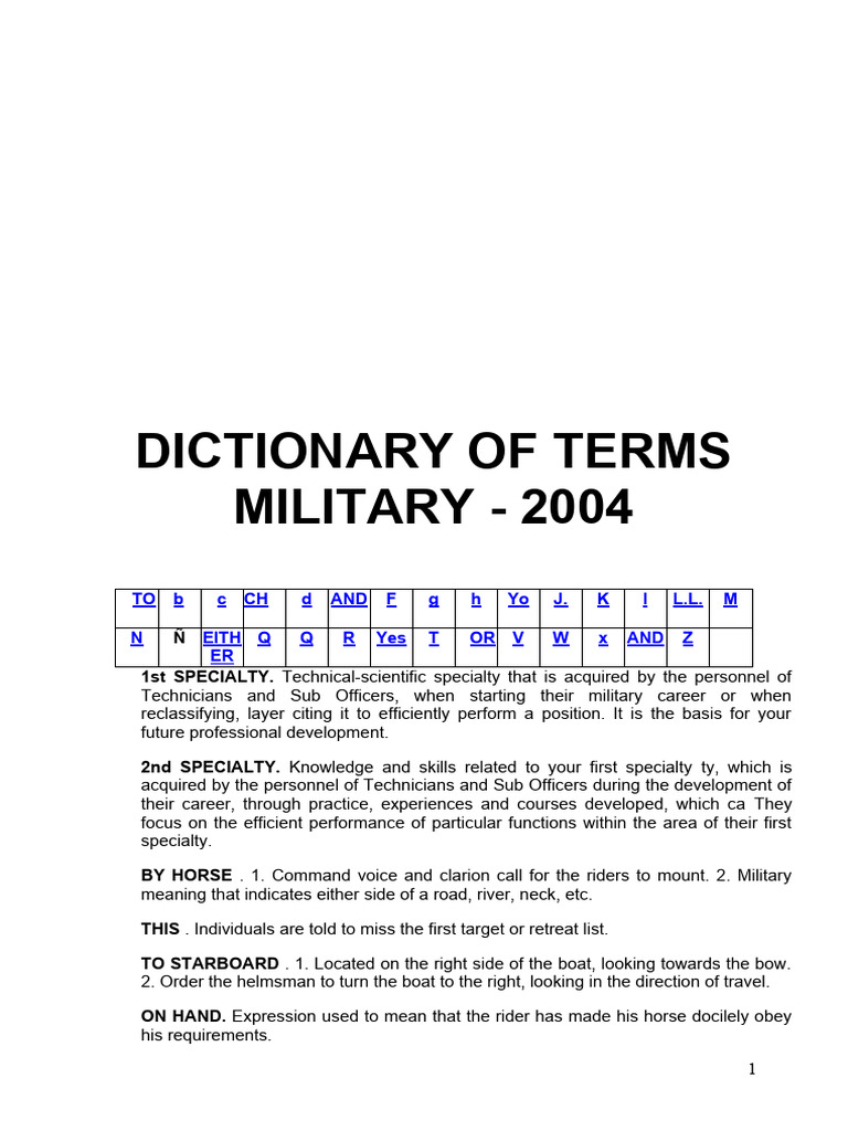 Military Terms Dictionary 2004 | PDF | Counterintelligence | Infection