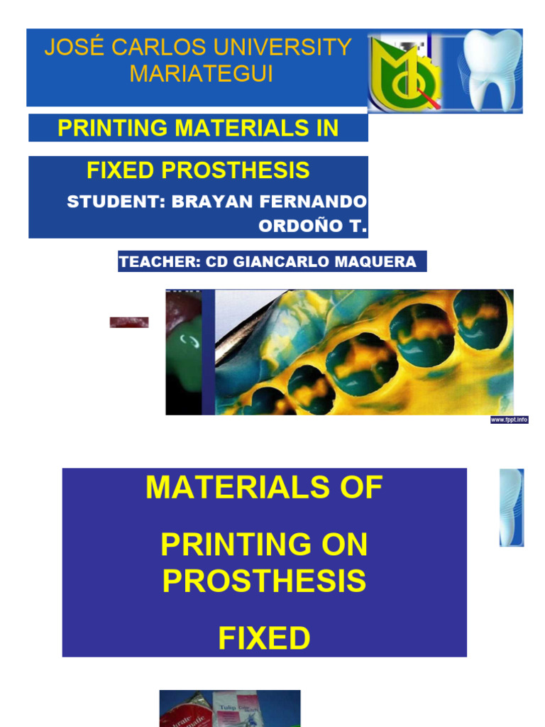 Impression Materials in Fixed Prosthesis | PDF | Prosthesis | Elasticity (Physics)