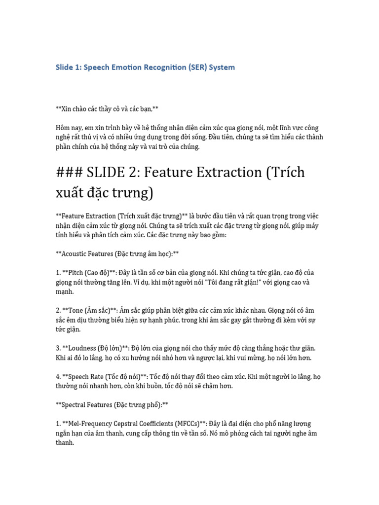 Speech Emotion Recognition Presentation | PDF