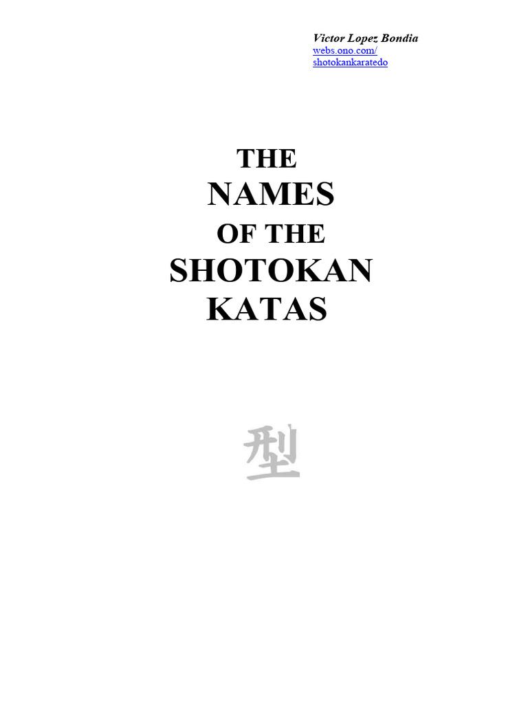 López - (2006) The Names of The Shotokan Katas PDF | PDF | Shotokan ...