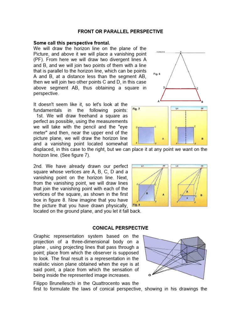 Frontal or Parallel Perspective | PDF | Perspective (Graphical) | Horizon