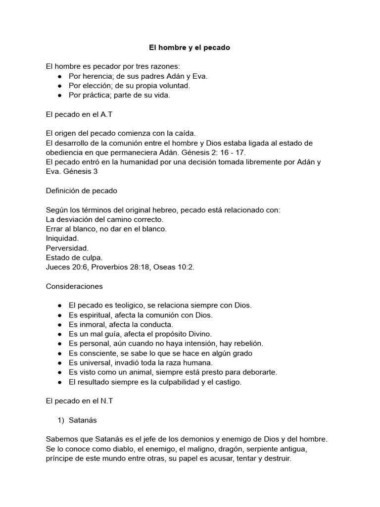 El Hombre y El Pecado. A Su Imagen | PDF | Pecado | Creencia religiosa y doctrina