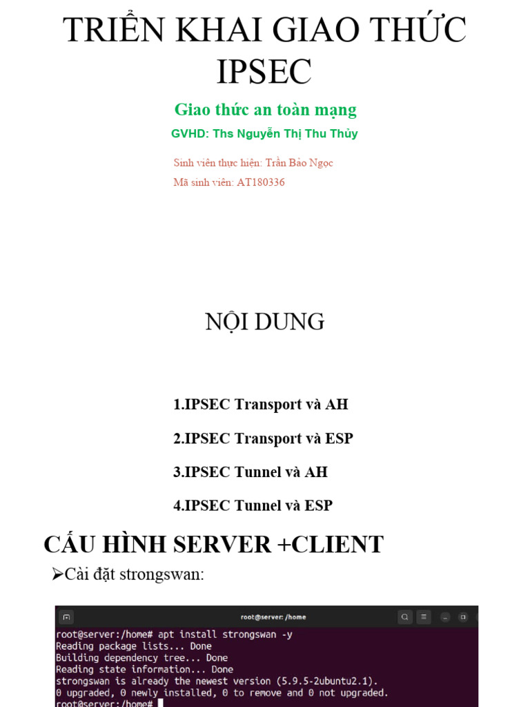 Bài 03. Triển khai giao thức Ipsec | PDF