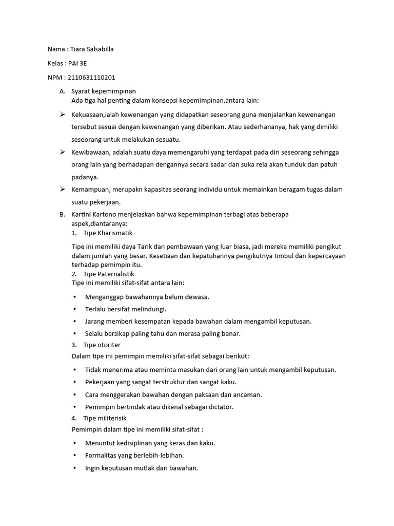 Tipe Paternalistik | PDF | Pengembangan Diri