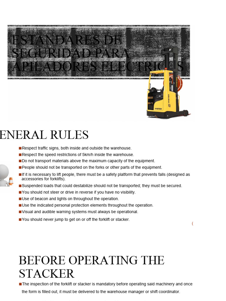 Safety Standards For Stackers | PDF | Forklift | Transport