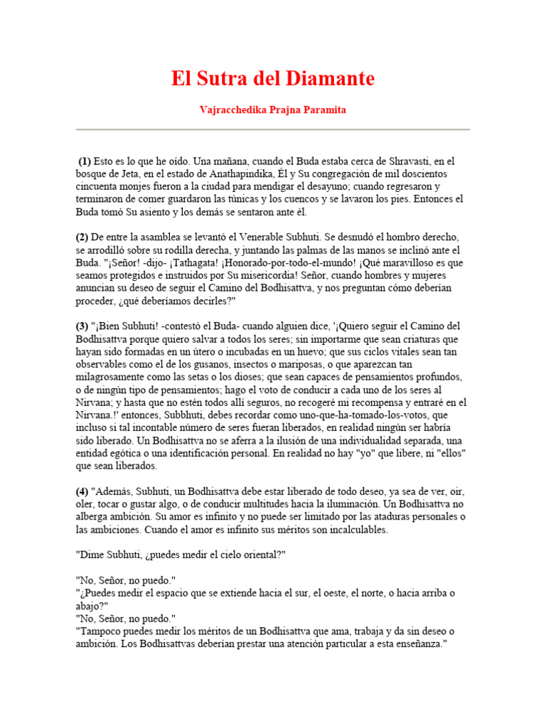 El Sutra Del Diamante | Descargar gratis PDF | Bodhisattva | Verdad