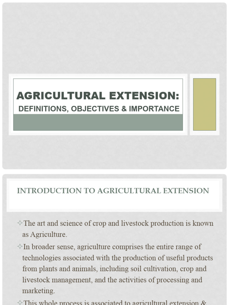 Introduction To Agri | PDF | Agriculture | Behavioural Sciences