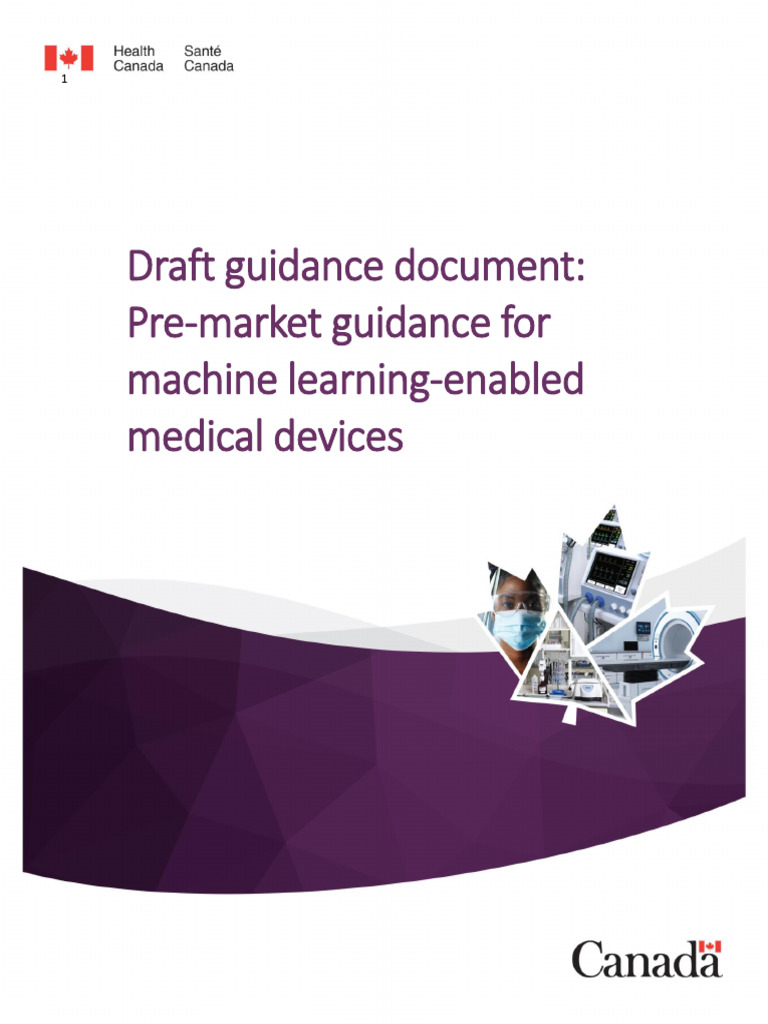 Draft Guidance Document: Pre-Market Guidance For Machine Learning ...