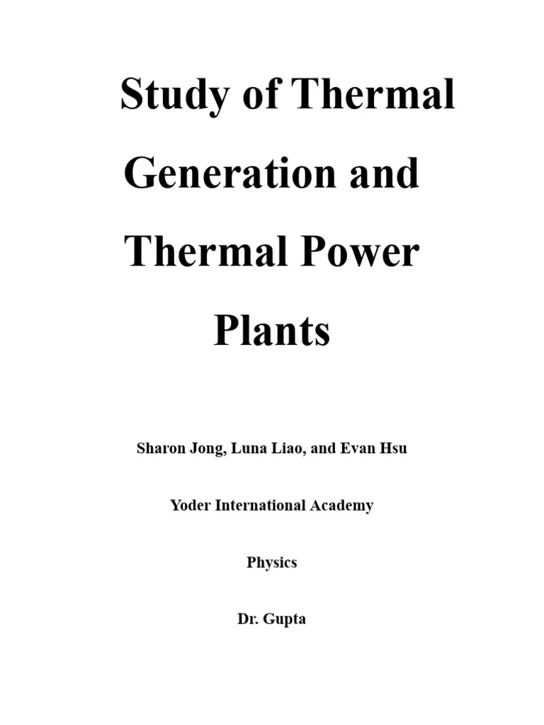 Thermal Generation and Thermal Power Plants | PDF | Fossil Fuel Power ...
