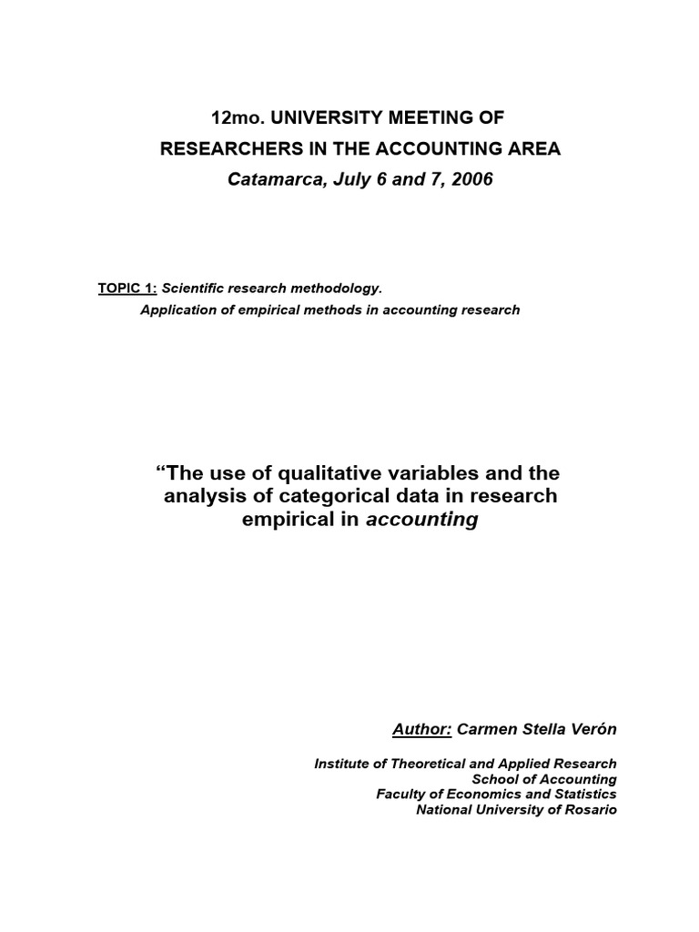 Qualitative Variable | PDF | Categorical Variable | Chi Squared Test