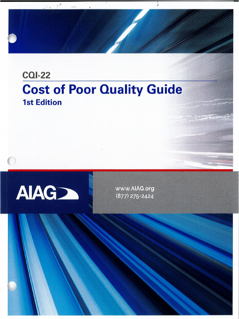 AIAG CQI-22 Cost of Poor Quality Guide (1 de 3) 2 | PDF