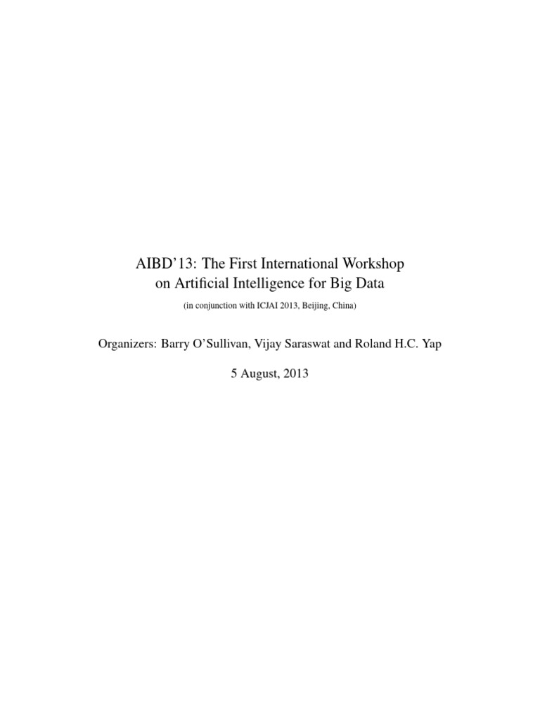 AIBD 13 The First International Workshop | PDF | Bayesian Network | Data AIBD 13 The First International Workshop | PDF | Bayesian Network | Data