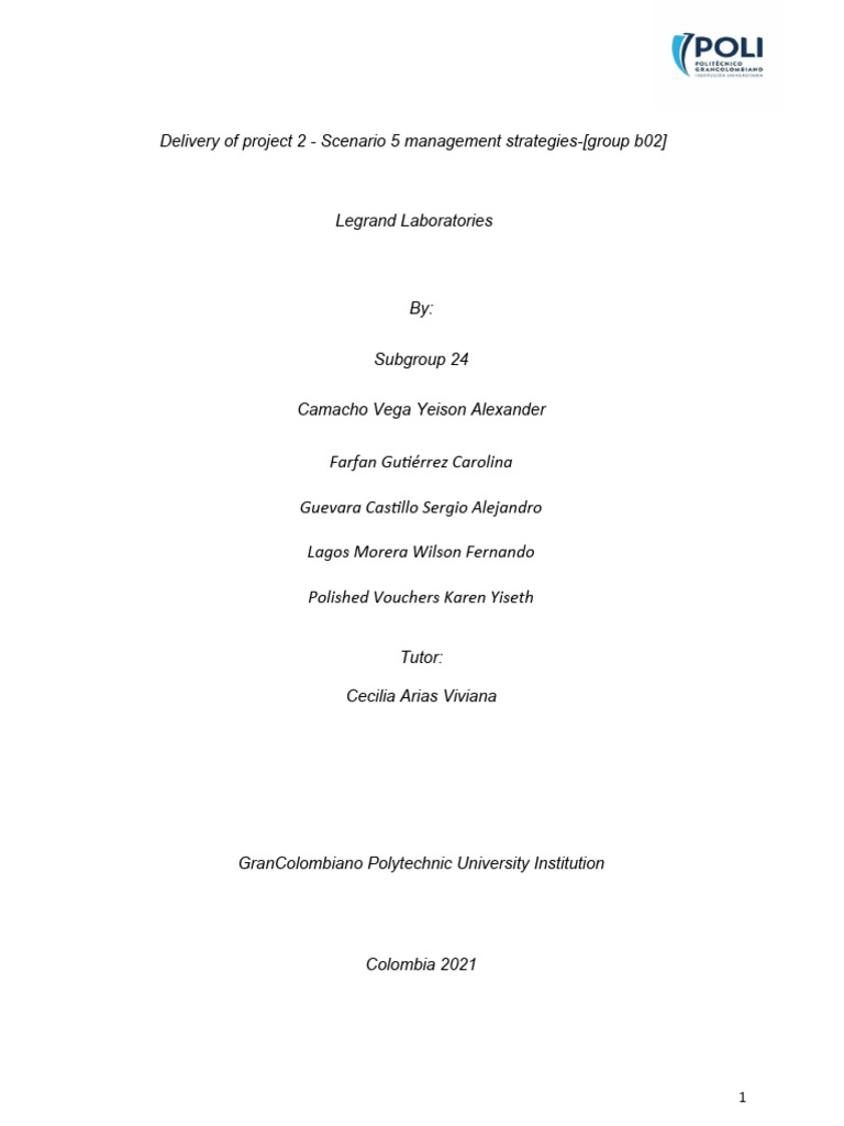 Project 2 Delivery - Scenario 5 MANAGEMENT STRATEGIES - (GROUP B02) | PDF | Medicamentos con ...