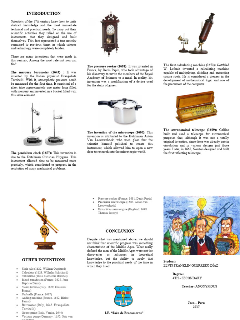 17th Century Inventions Explained | PDF | Science