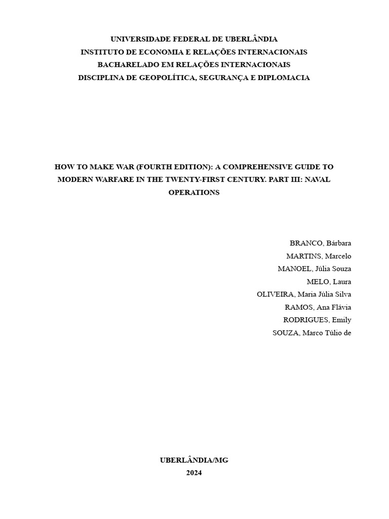 Trabalho GSD - Naval Operations | PDF | Submarinos | Sonar