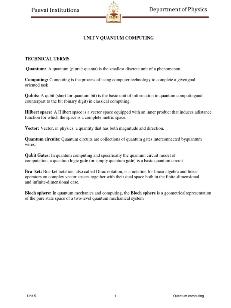 Quantum Computing-18052024 | PDF | Matrix (Mathematics) | Quantum Computing