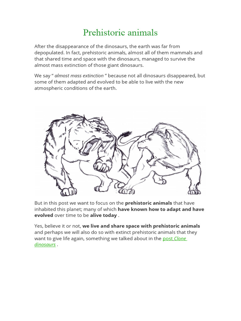 Prehistoric Animals | PDF | Bears | Extinction