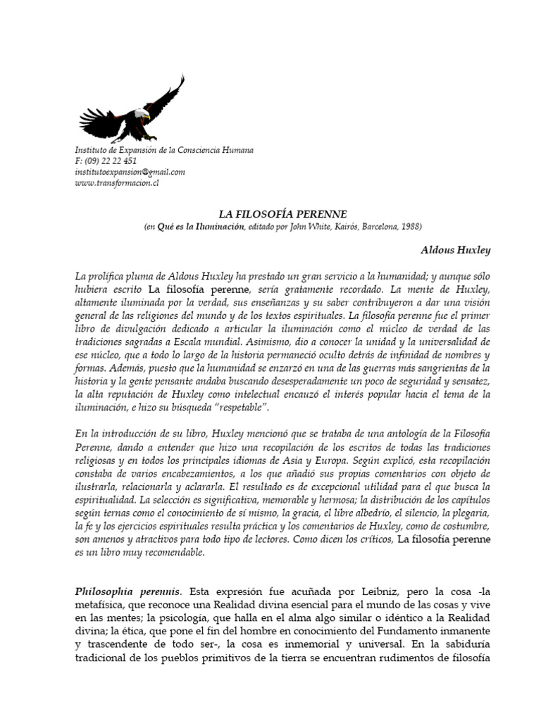 La Filosofía Perenne de Aldous Huxley | PDF | Pensamiento | Mantman ...