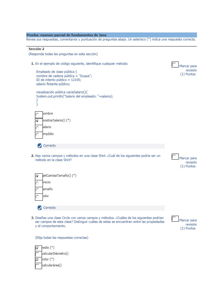 Respuestas Del Examen Intermedio de Java | PDF | Java (lenguaje de programación) | Software