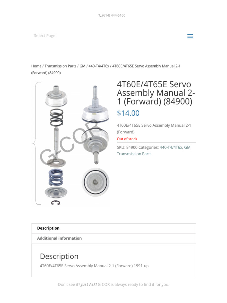 4T60E/4T65E Servo Assembly Manual | PDF | Home & Garden | Technology ...