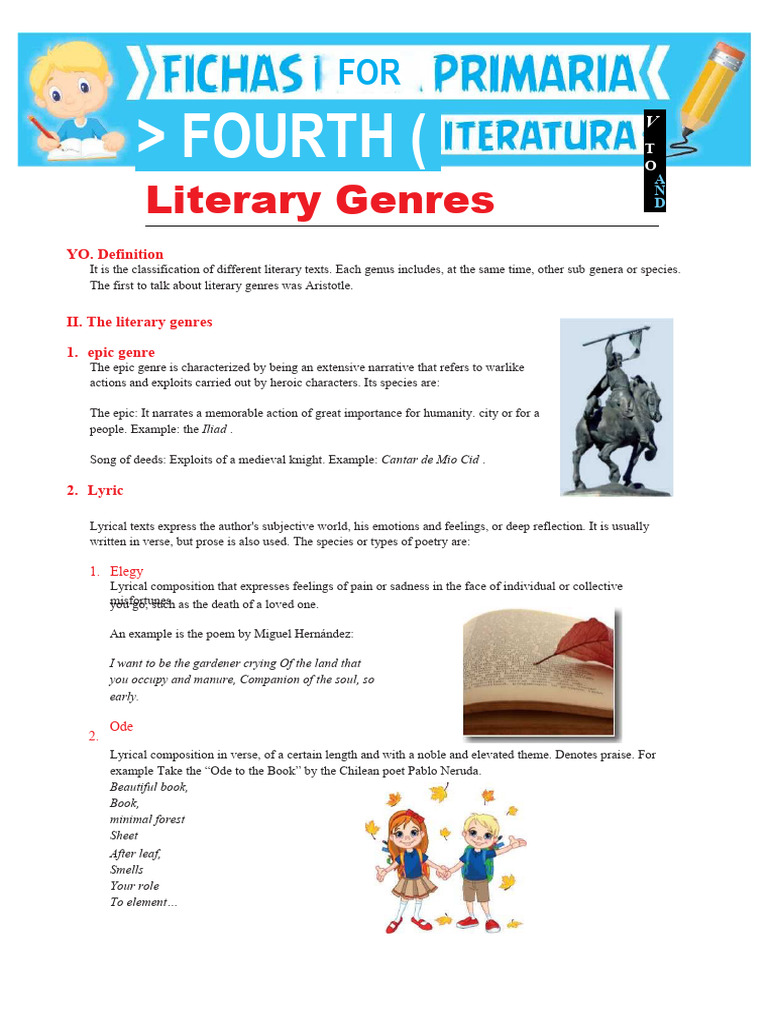 Literary Genres For Fourth Grade of Primary | Download Free PDF | Genre ...