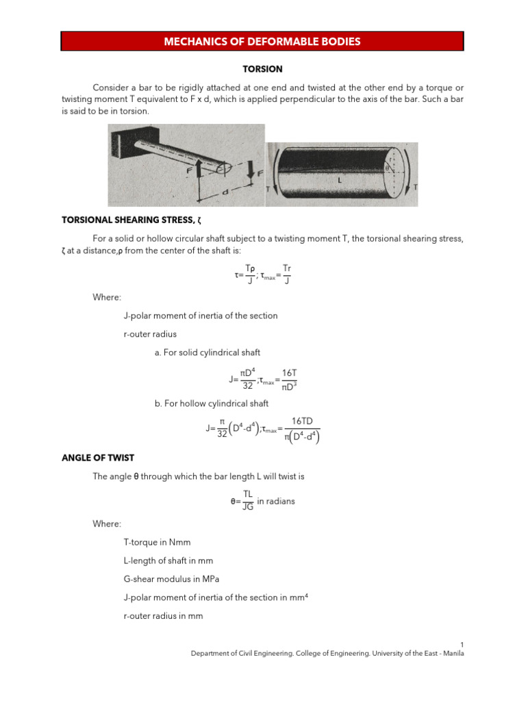 Lesson 7. Torsion | PDF | Torque | Rotation
