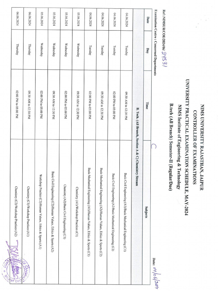 Updated Practical Time Table May 2024 Examination ( Btech II Sem All ... Updated Practical Time Table May 2024 Examination ( Btech II Sem All ...
