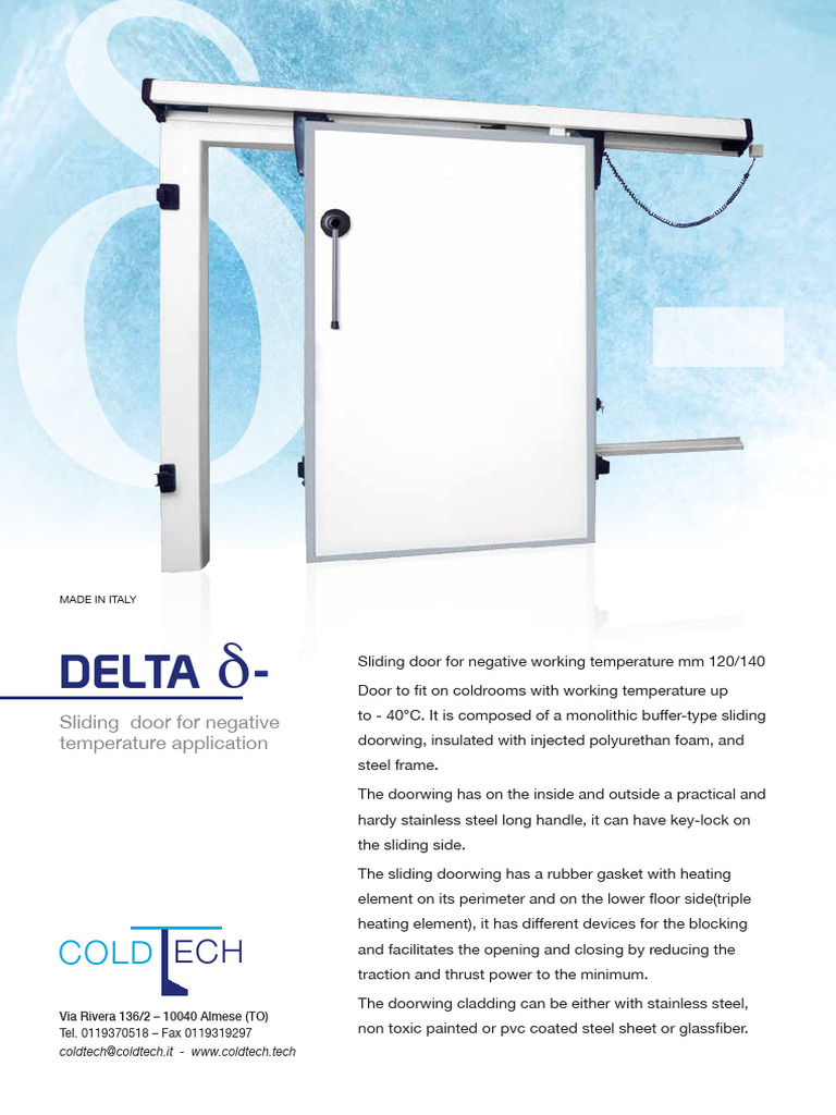 COLDTECH Puerta Manual Corredera para Uso A Baja Temperatura | PDF ...
