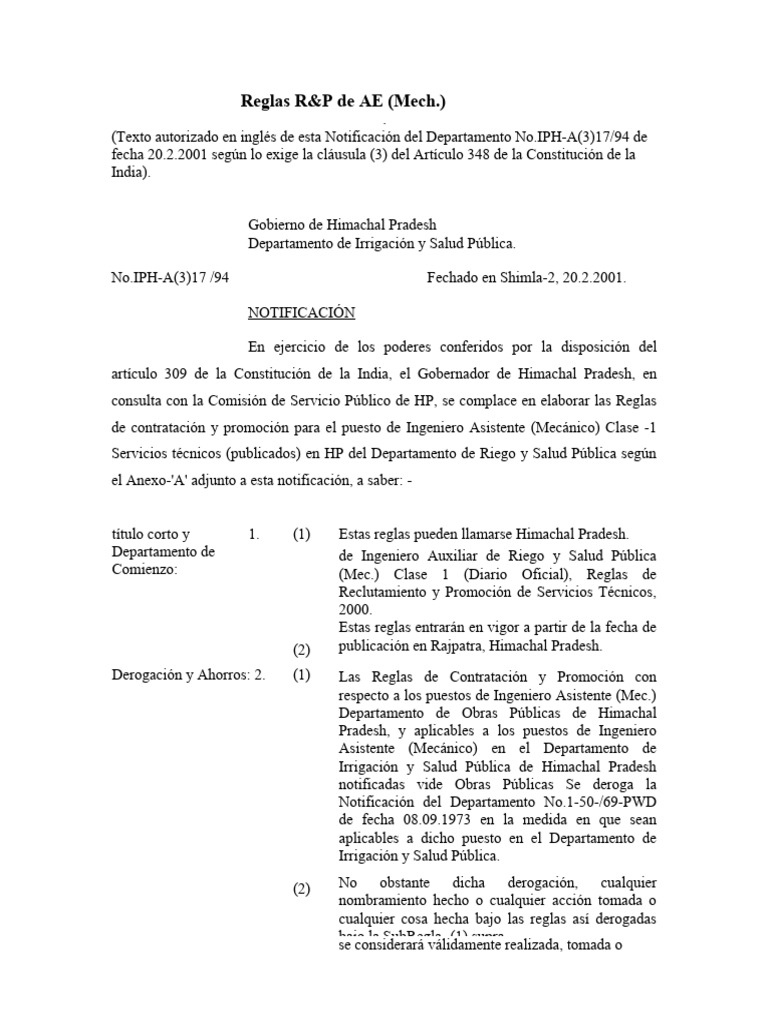 Reglas Randp De Ae Mech Pdf