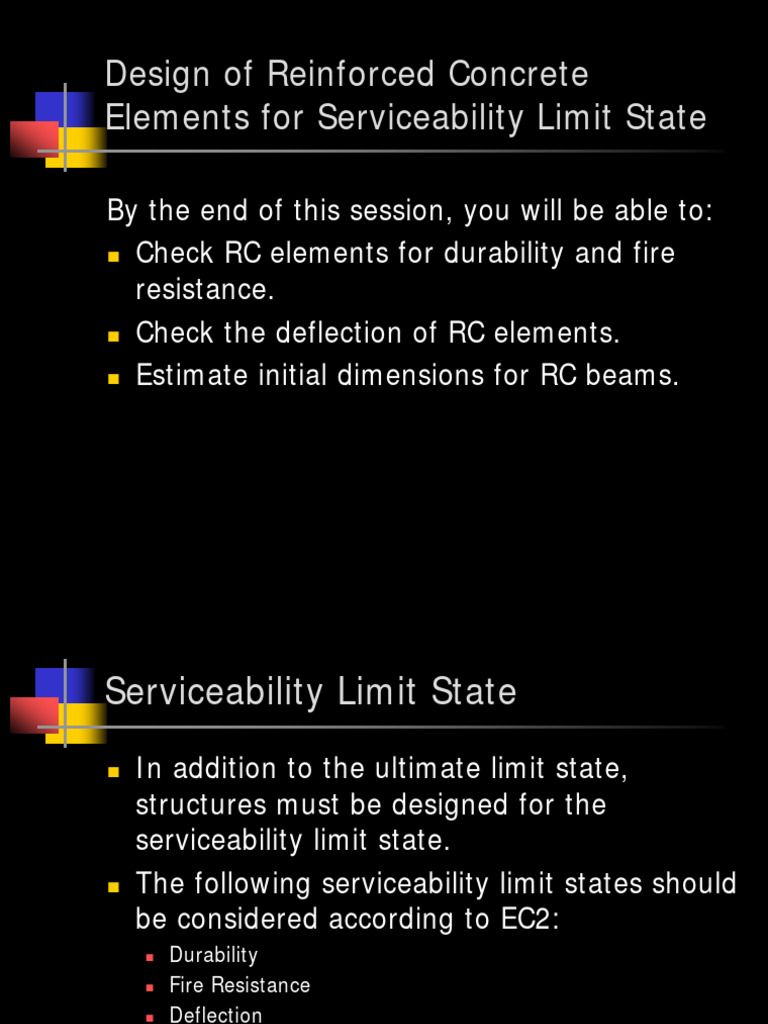 Design of Reinforced Concrete Elements For Serviceability Limit State-1 ...