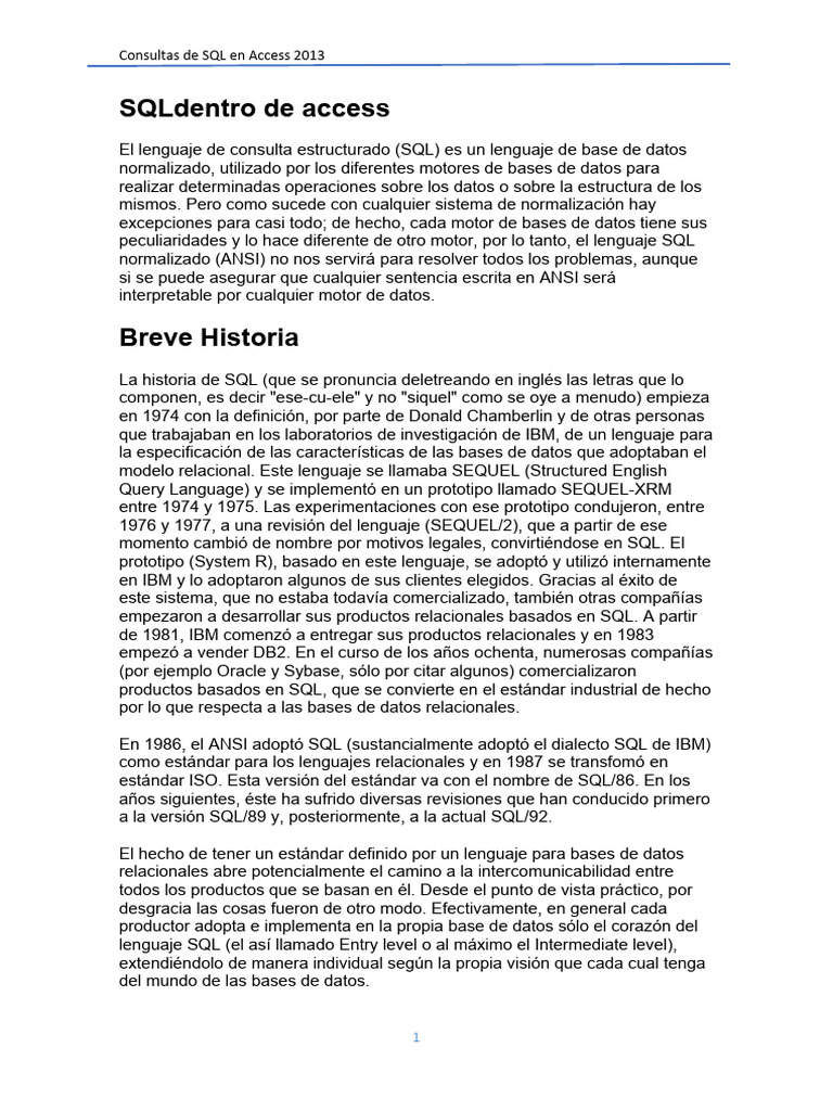 Conceptos Básicos Sobre SQL | Descargar gratis PDF | SQL | Servidor SQL ... Conceptos Básicos Sobre SQL | Descargar gratis PDF | SQL | Servidor SQL ...