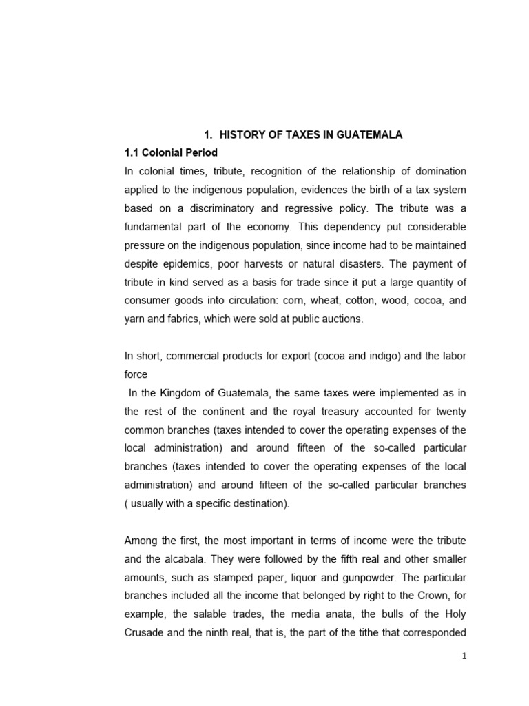 History of Taxes in Guatemala | PDF | Taxes | Welfare