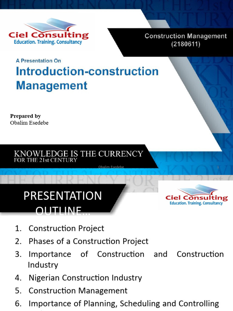 Construction Project Management | PDF | Scheduling (Production Processes) | Employment