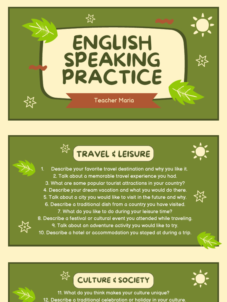 TRIAL English Speaking Practice | PDF | Social Psychology