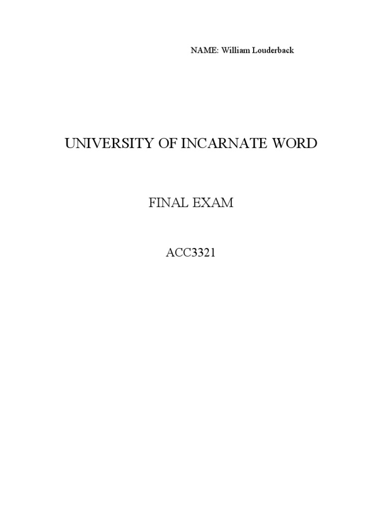 BFIN 3321 Final Exam - Louder Back | PDF | Beta (Finance) | Depreciation