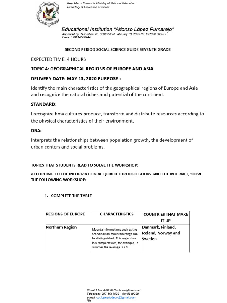 SOCIAL WORKSHOP #2 Asia and Europe Regions PDF | PDF | Europe | Central Europe