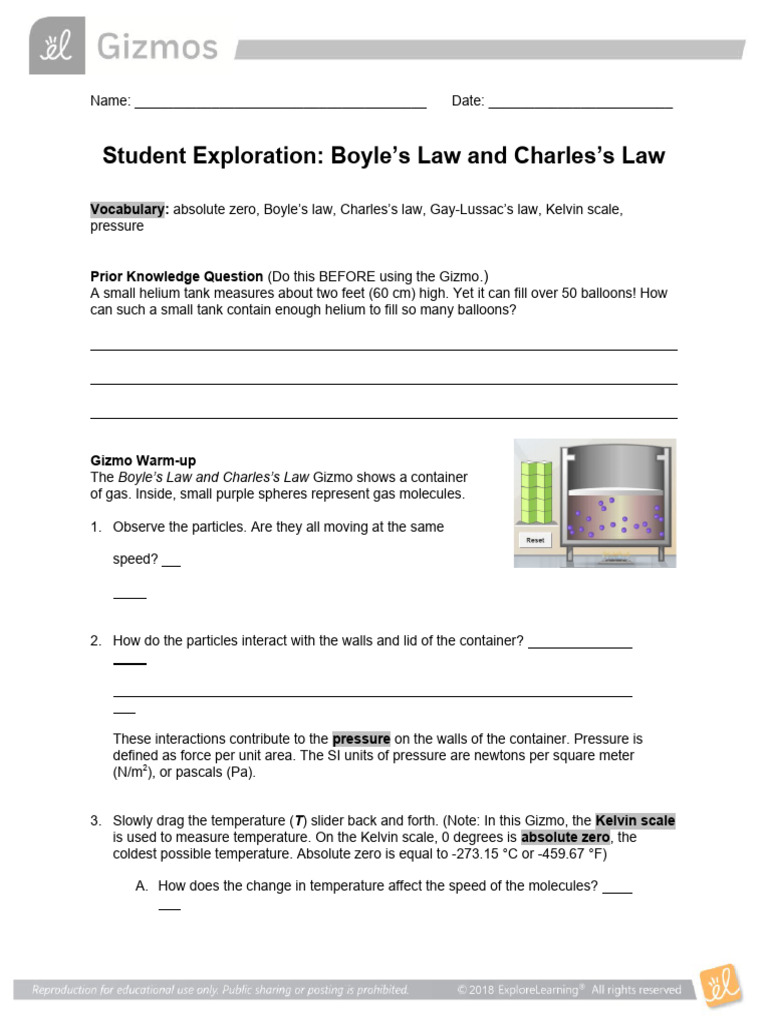 Boyle's Law and Charles's Law Exploration | PDF | Gases | Temperature